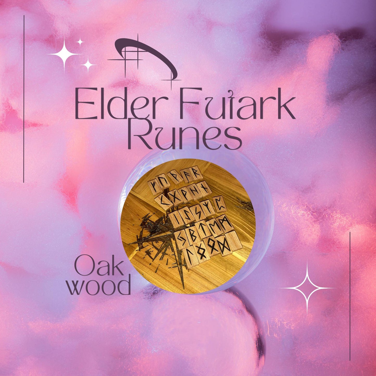 Handmade Oak Wood Runes Set with Interpretation Guide - 25 Elder Futha ...